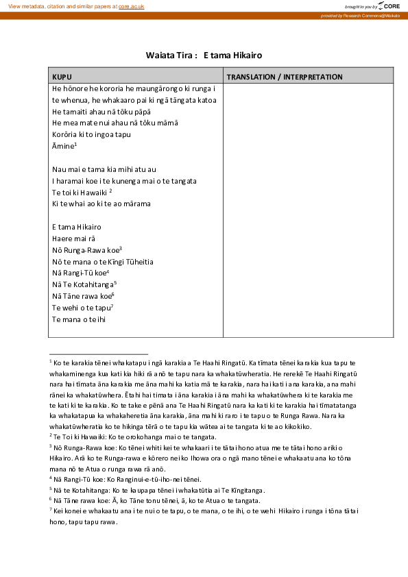 (PDF) E Tama Hikairo