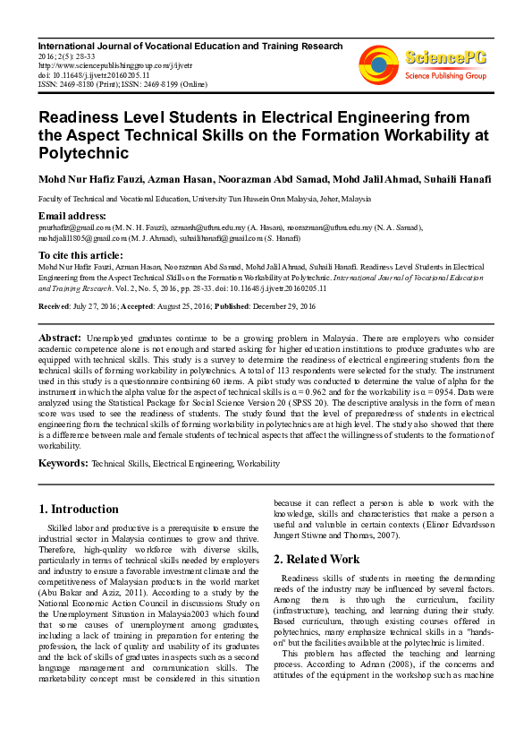 (PDF) Readiness Level Students in Electrical Engineering from the ...