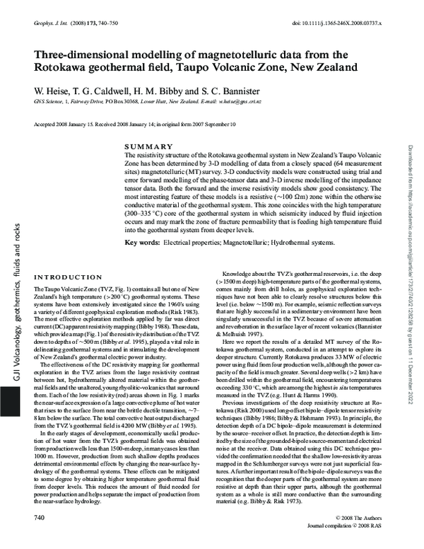 (PDF) Three-dimensional modelling of magnetotelluric data from the ...