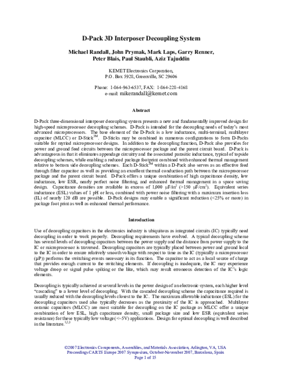 (PDF) D-Pack 3D Interposer Decoupling System