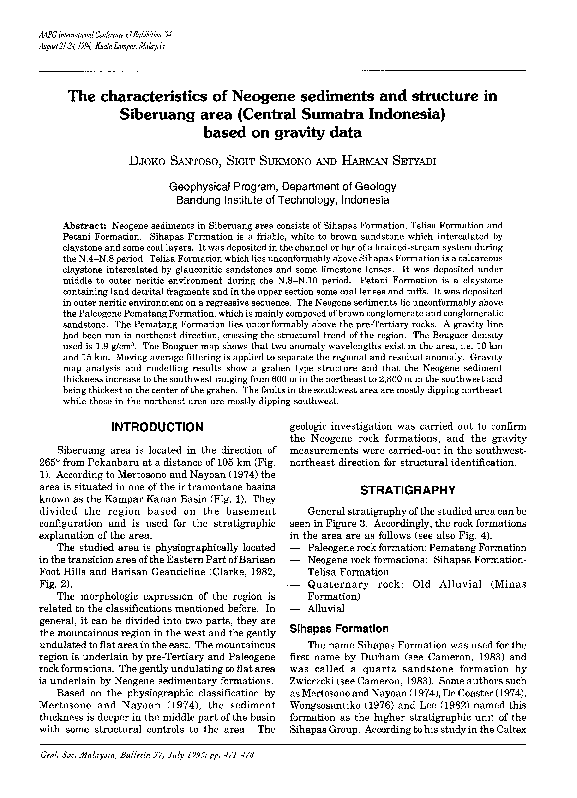 (PDF) The Characteristics of Neogene Sediments and Structures in the ...