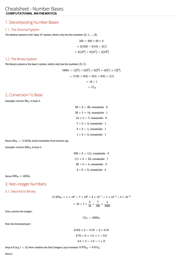 (PDF) Cheatsheet number bases | Gail M - Academia.edu
