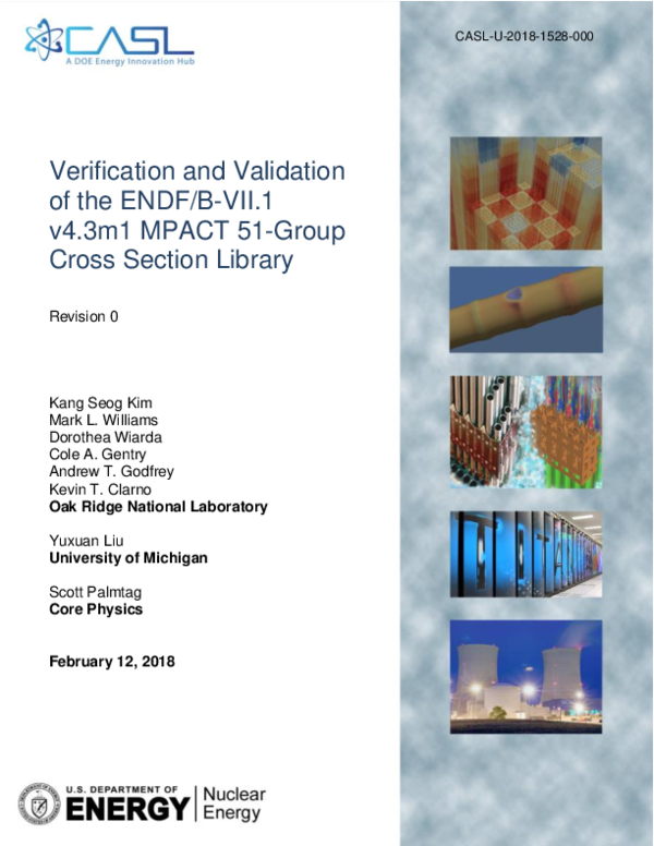 Pdf Verification And Validation Of The Endfb Vii1 V43m1 Mpact 51 Group Cross Section Library