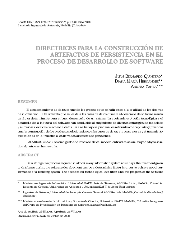 (PDF) Directrices Para La Construcción De Artefactos De Persistencia en ...