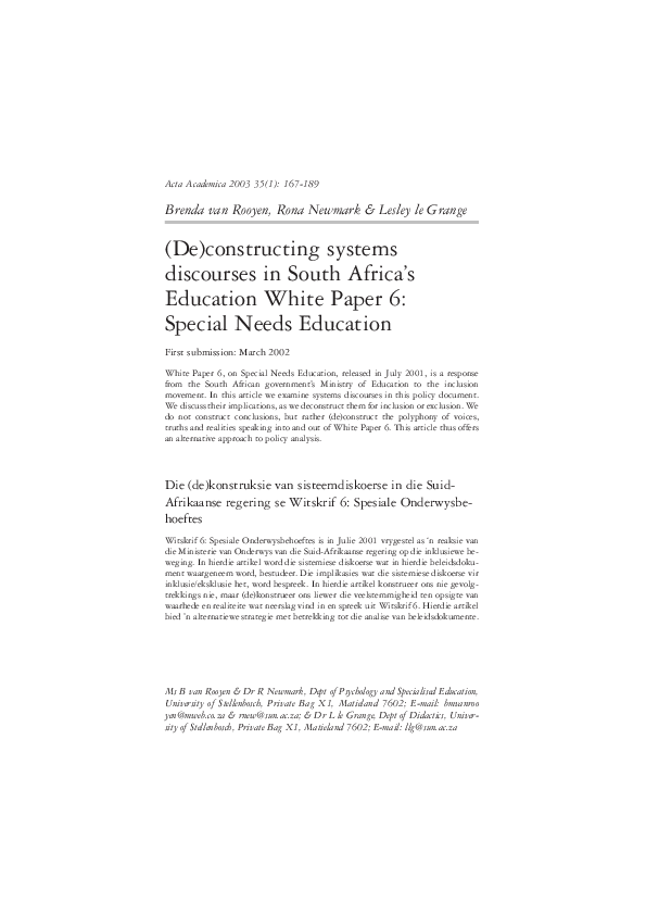 (PDF) Deconstructing Discourses in Education Policy