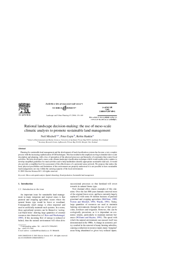 (PDF) Rational landscape decision-making: the use of meso-scale climatic analysis to promote ...