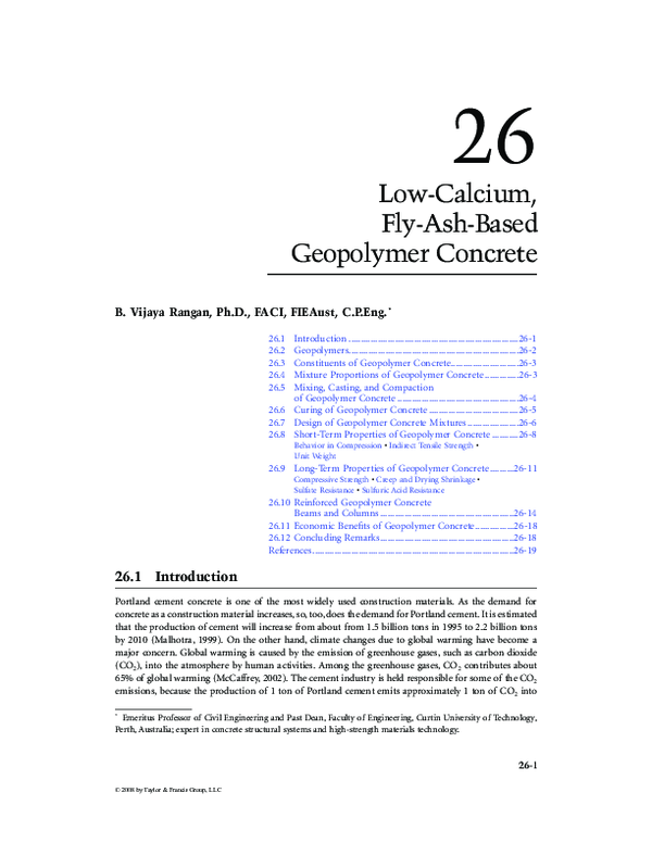 (PDF) Low-Calcium, Fly-Ash-Based Geopolymer Concrete