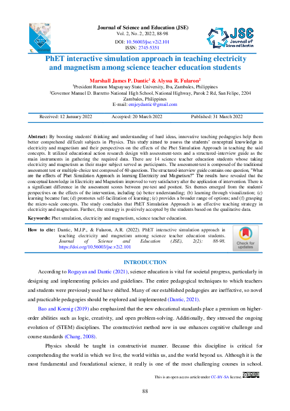 (PDF) PhET interactive simulation approach in teaching electricity and ...