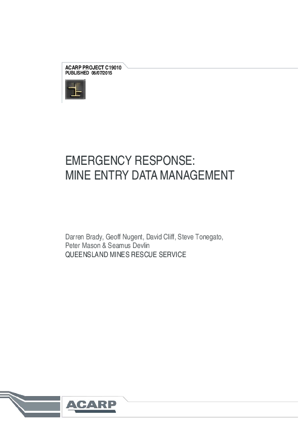 (PDF) Emergency Response: Mine Entry Data Management Extension