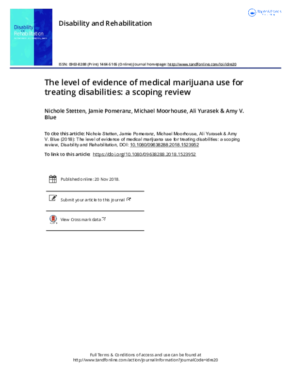 (PDF) The level of evidence of medical marijuana use for treating ...