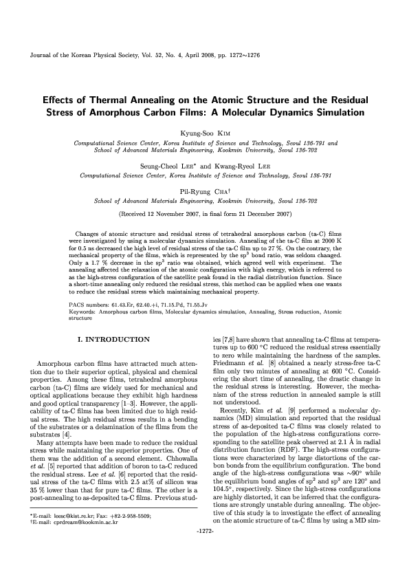 (PDF) Effects of Thermal Annealing on the Atomic Structure and the Residual Stress of Amorphous ...