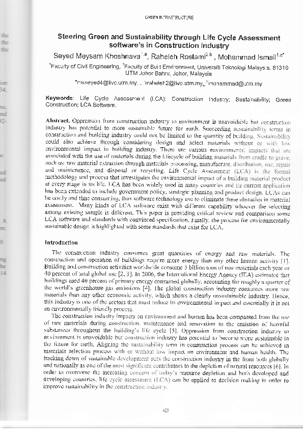 (PDF) Steering green and sustainability through life cycle assessment ...