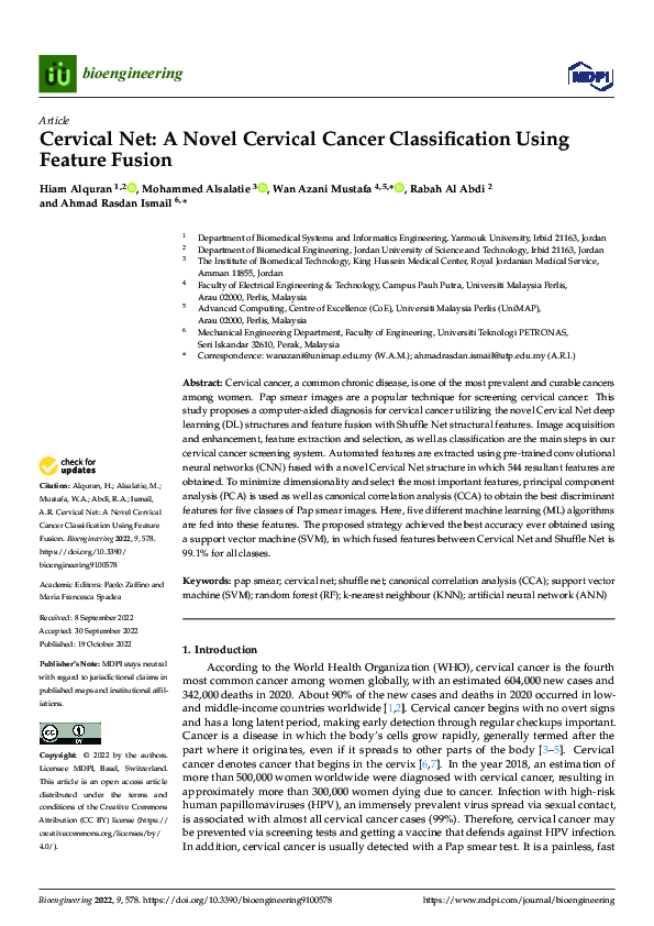 (PDF) Cervical Net: A Novel Cervical Cancer Classification Using ...