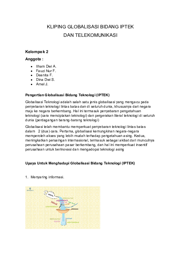 Doc Kliping Globalisasi Bidang Iptek Ilham Official 