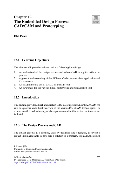 (PDF) The Embedded Design Process: CAD/CAM and Prototyping