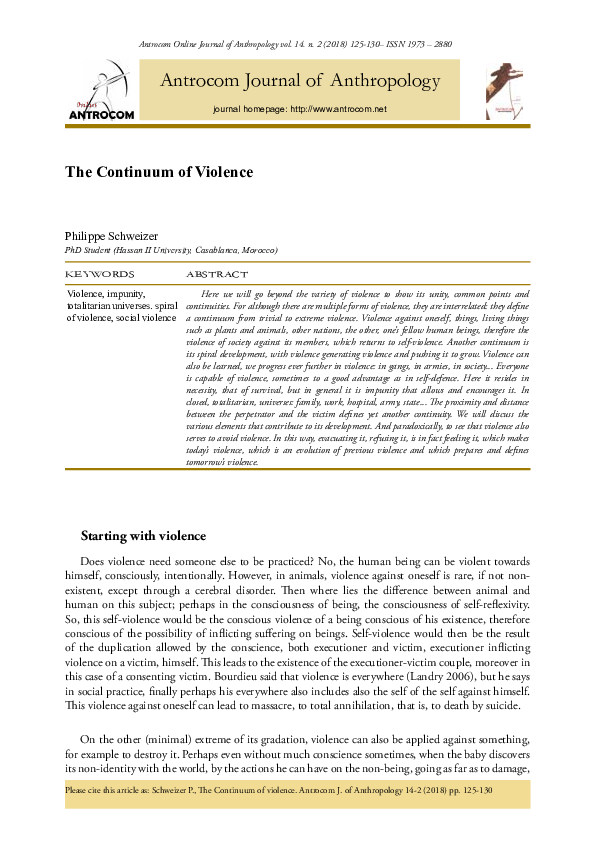 (PDF) The Continuum of Violence