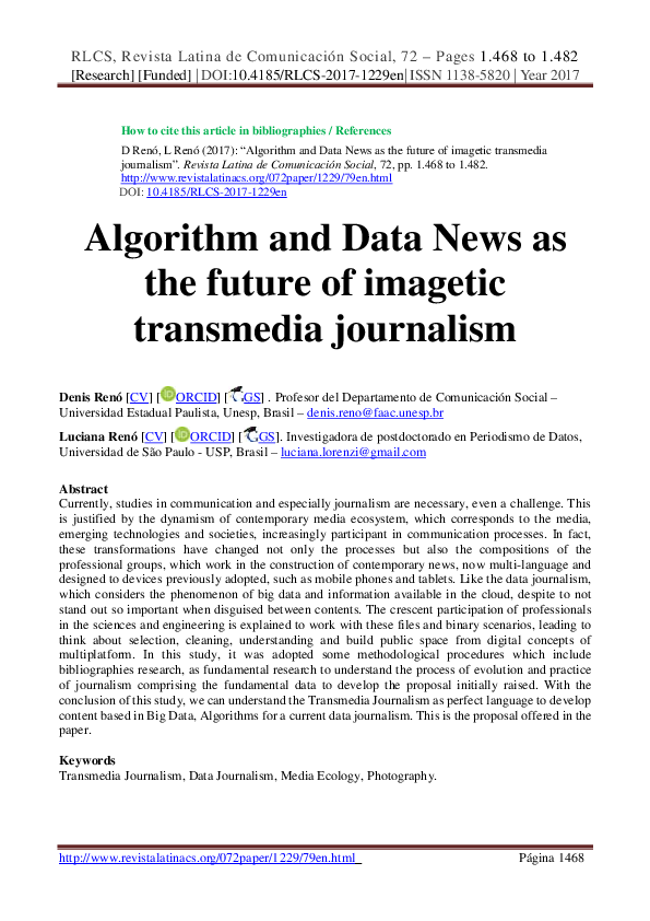 (PDF) Algorithm and Data News as the future of imagetic transmedia ...