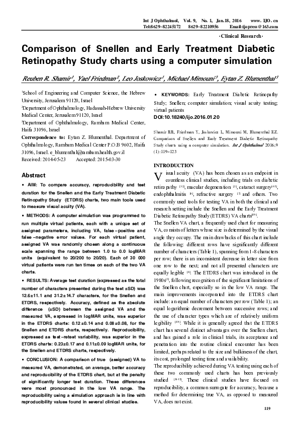 (PDF) Comparison of Snellen and Early Treatment Diabetic Retinopathy ...