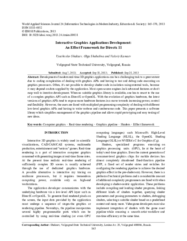(PDF) Interactive Graphics Applications Development: An Effect ...