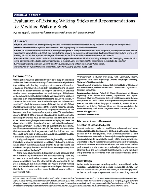 (PDF) Evaluation of Existing Walking Sticks and Recommendations for ...