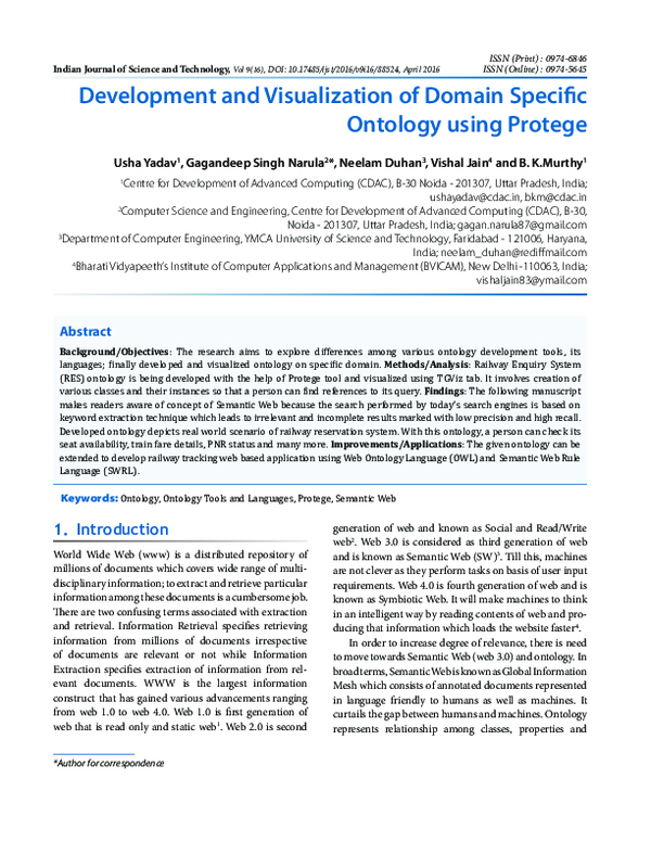 (PDF) Development and Visualization of Domain Specific Ontology using ...