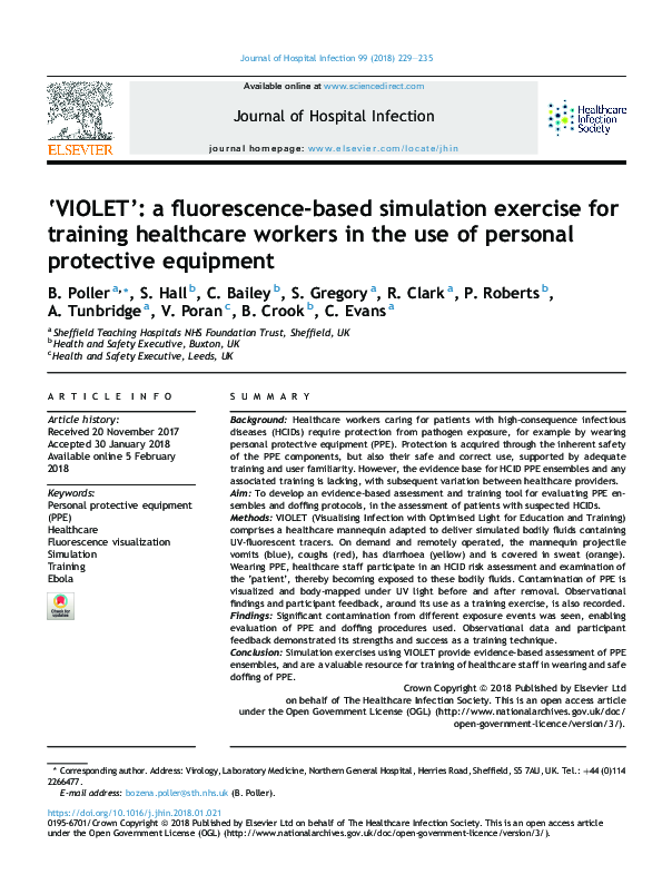 (PDF) VIOLET' - a fluorescence-based simulation exercise for training ...