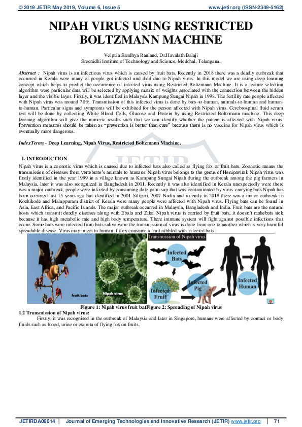 (PDF) Nipah Virus Using Restricted Boltzmann Machine