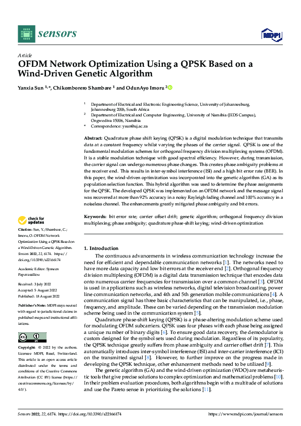 Pdf Ofdm Network Optimization Using A Qpsk Based On A Wind Driven
