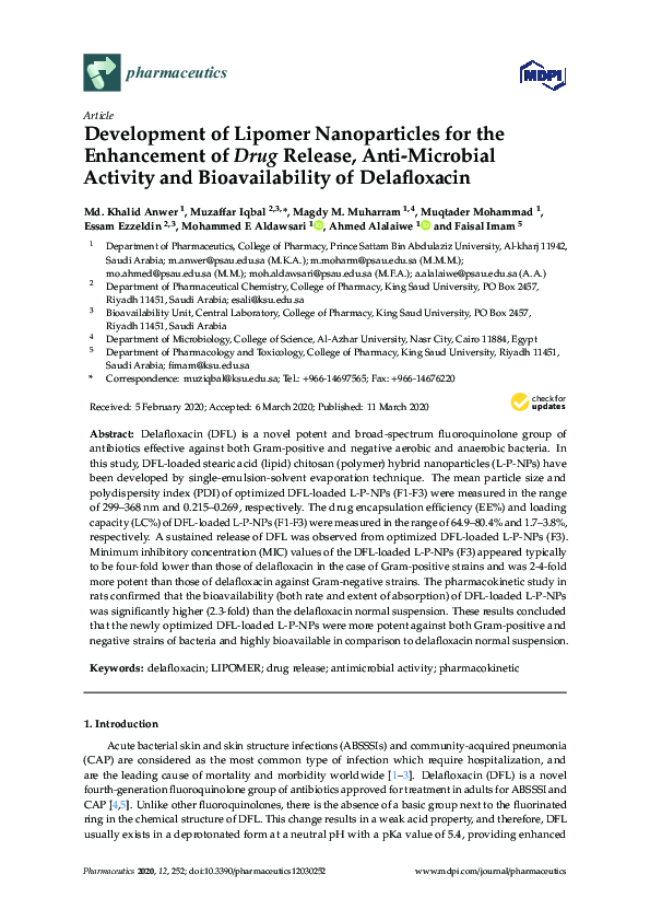 (PDF) Development of Lipomer Nanoparticles for the Enhancement of Drug ...