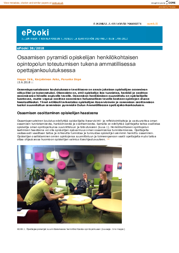 (PDF) Osaamisen pyramidi opiskelijan henkilökohtaisen opintopolun ...