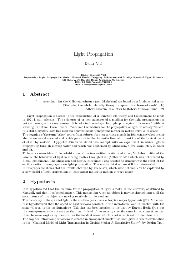 (PDF) Light Propagation