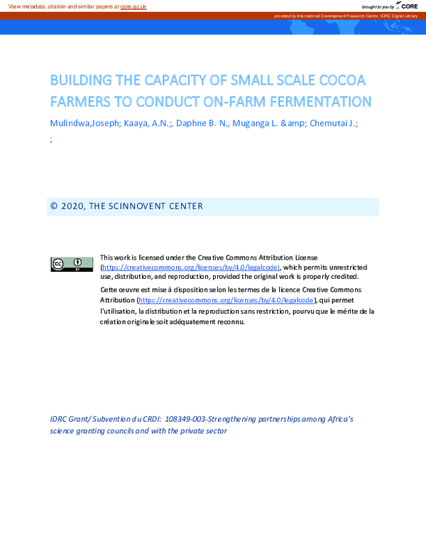 (PDF) Building the capacity of small scale cocoa farmers to conduct on ...