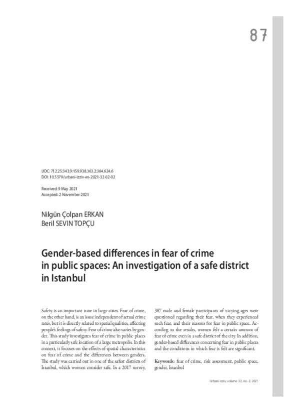 (PDF) Gender-based differences in fear of crime in public spaces: An ...