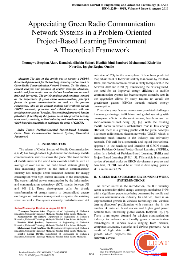 (PDF) Appreciating Green Radio Communication Network Systems in a ...