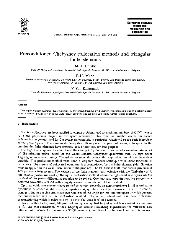 Pdf Preconditioned Chebyshev Collocation Methods And Triangular