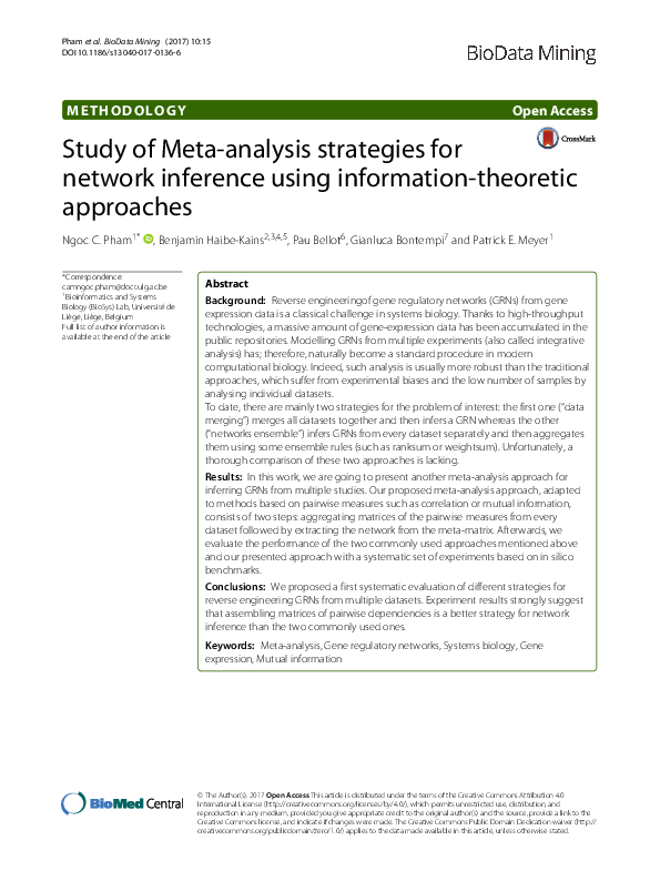 (PDF) Study of Meta-analysis strategies for network inference using ...