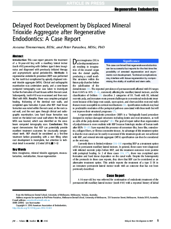 (PDF) Delayed Root Development by Displaced Mineral Trioxide Aggregate ...