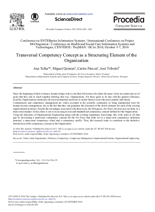 (PDF) Transversal Competency Concept as a Structuring Element of the ...