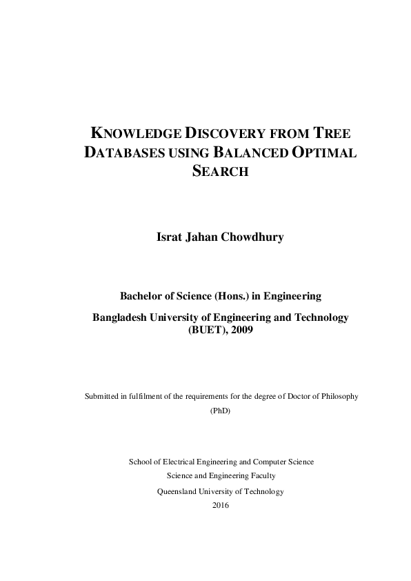 (PDF) Knowledge discovery from tree databases using balanced optimal search | Israt Chowdhury ...