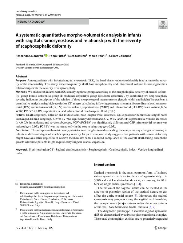 (PDF) A systematic quantitative morpho-volumetric analysis in infants ...