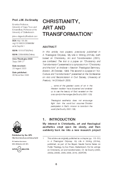 (PDF) Christianity, art and transformation