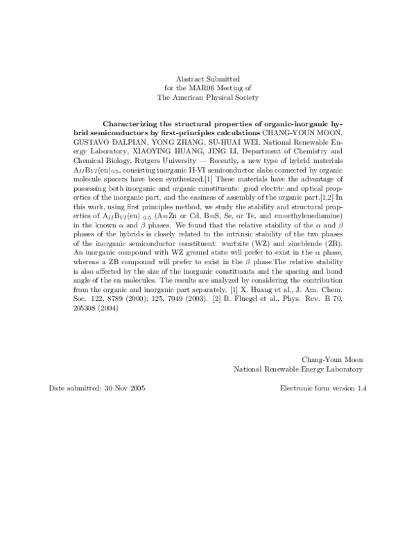 Pdf Characterizing The Structural Properties Of Organic Inorganic