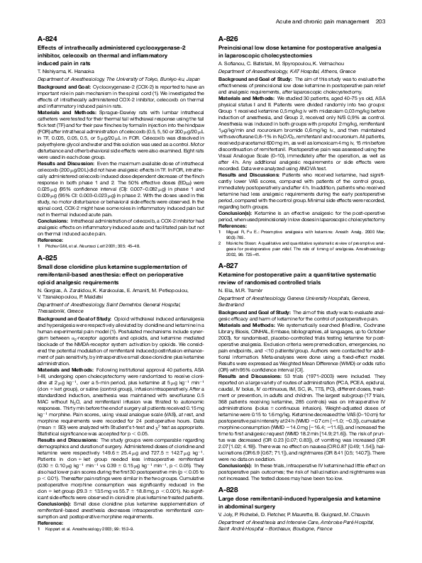 (PDF) Ketamine for postoperative pain: a quantitative systematic review ...