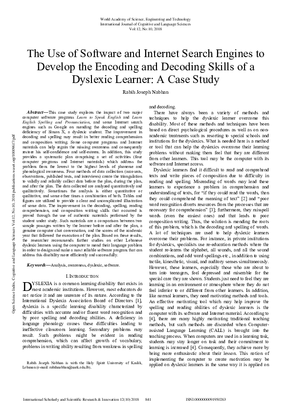 (PDF) The Use Of Software And Internet Search Engines To Develop The ...