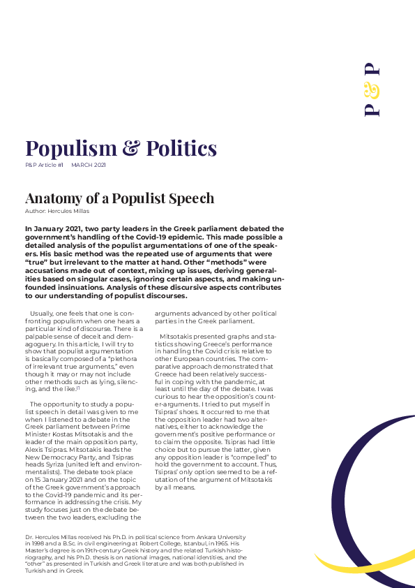 (PDF) Anatomy of a Populist Speech