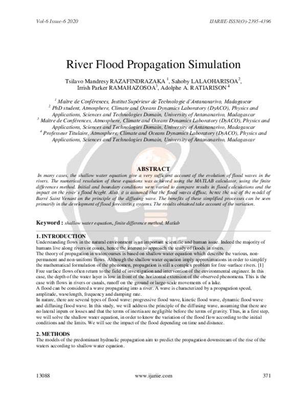 (PDF) River Flood Propagation Simulation