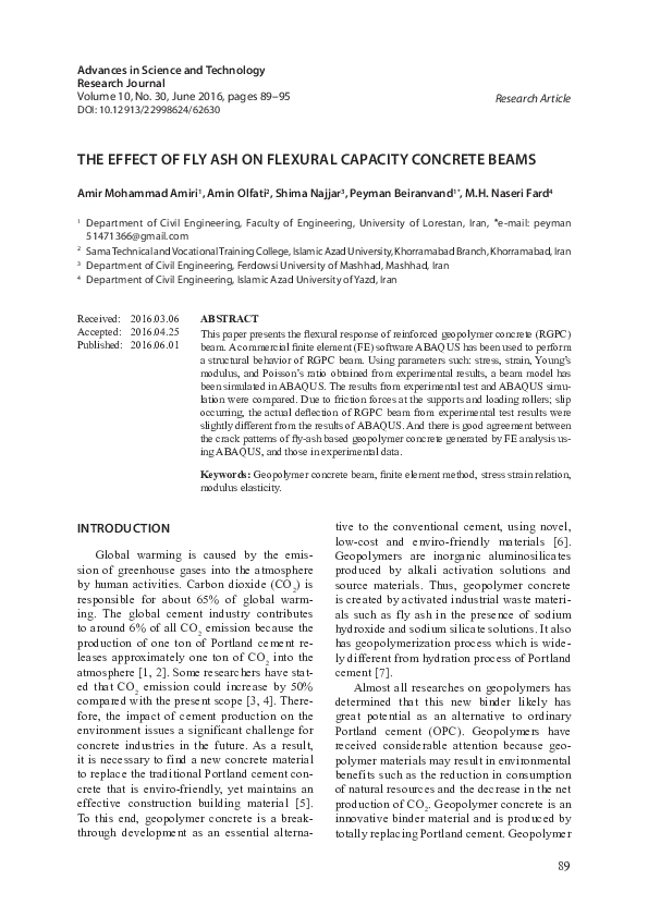 (PDF) Study on Flexural of Reinforced Geopolymer Concrete Beam