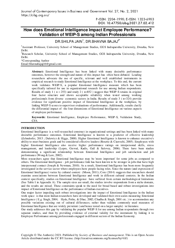 (PDF) How does Emotional Intelligence Impact Employee Performance ...