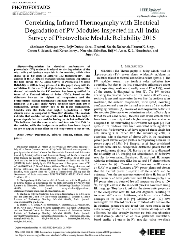 (PDF) Correlating Infrared Thermography With Electrical Degradation of ...