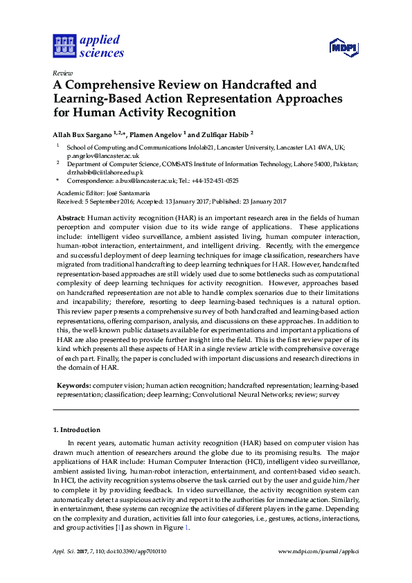 (PDF) A Comprehensive Review on Handcrafted and Learning-Based Action Representation Approaches ...
